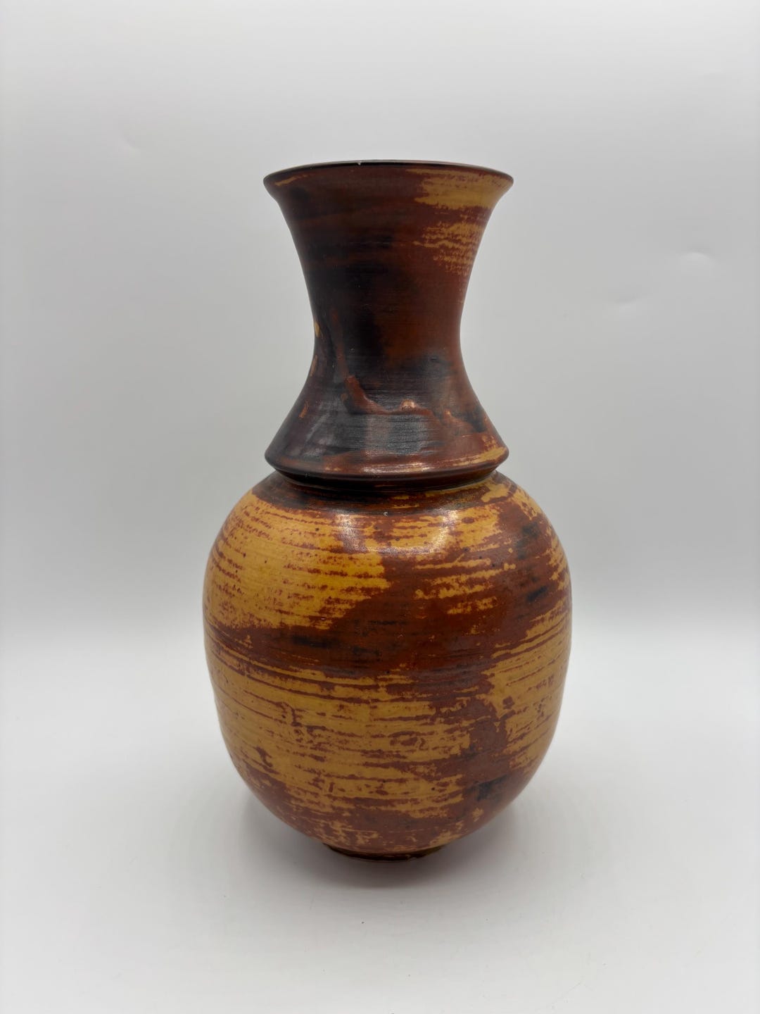 Vintage Canadian Studio Stoneware Art Pottery Vase With Shino Glaze 9 ...