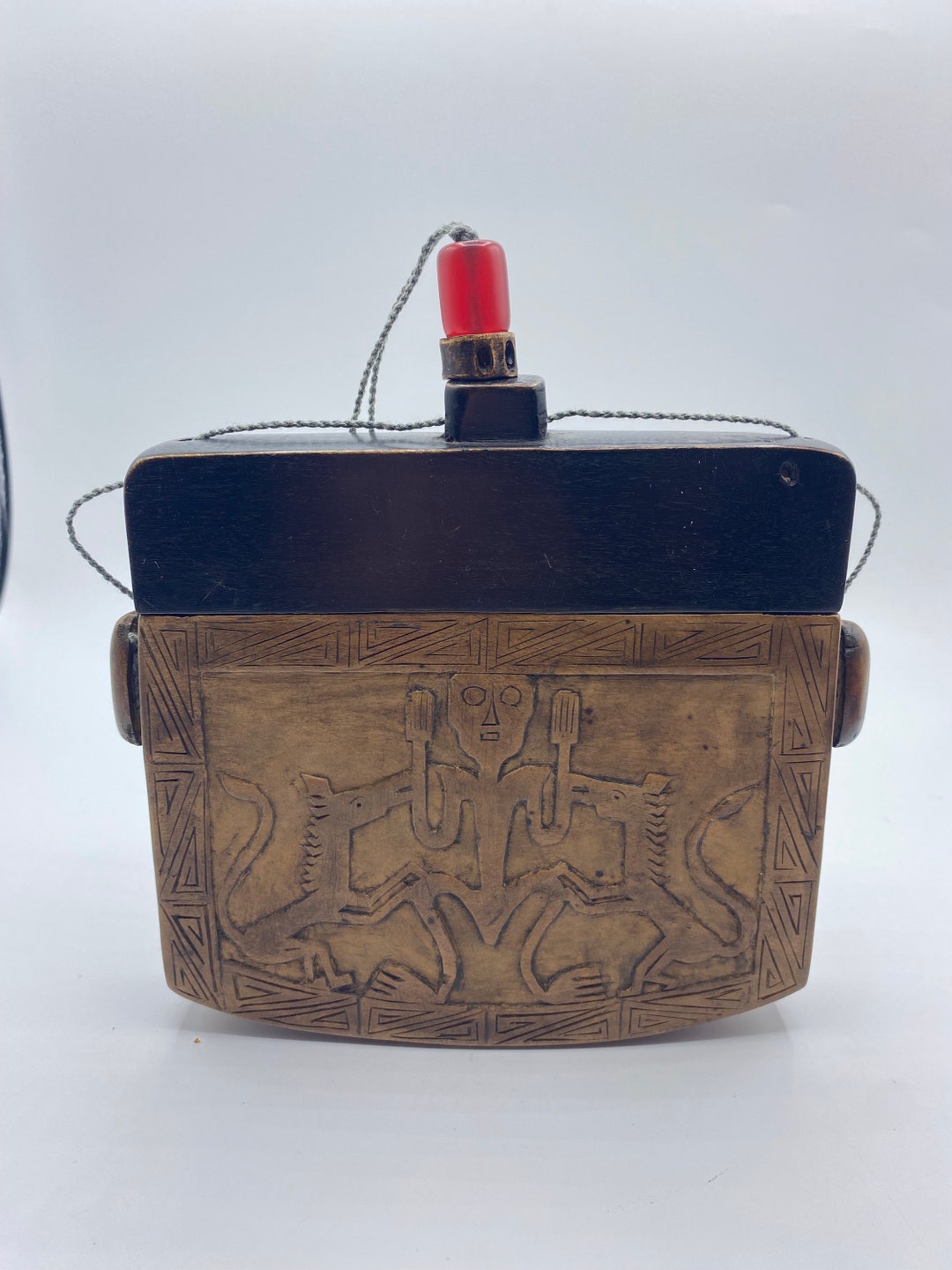 Antique Hand Carved Wooden Tongal Box: Sumba Island Purse - Etsy