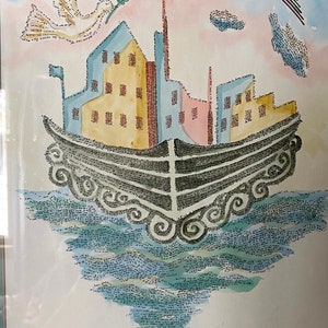 RARE Book of Noah Leon Azoulay Framed Art Hebrew Signed Numbered ...