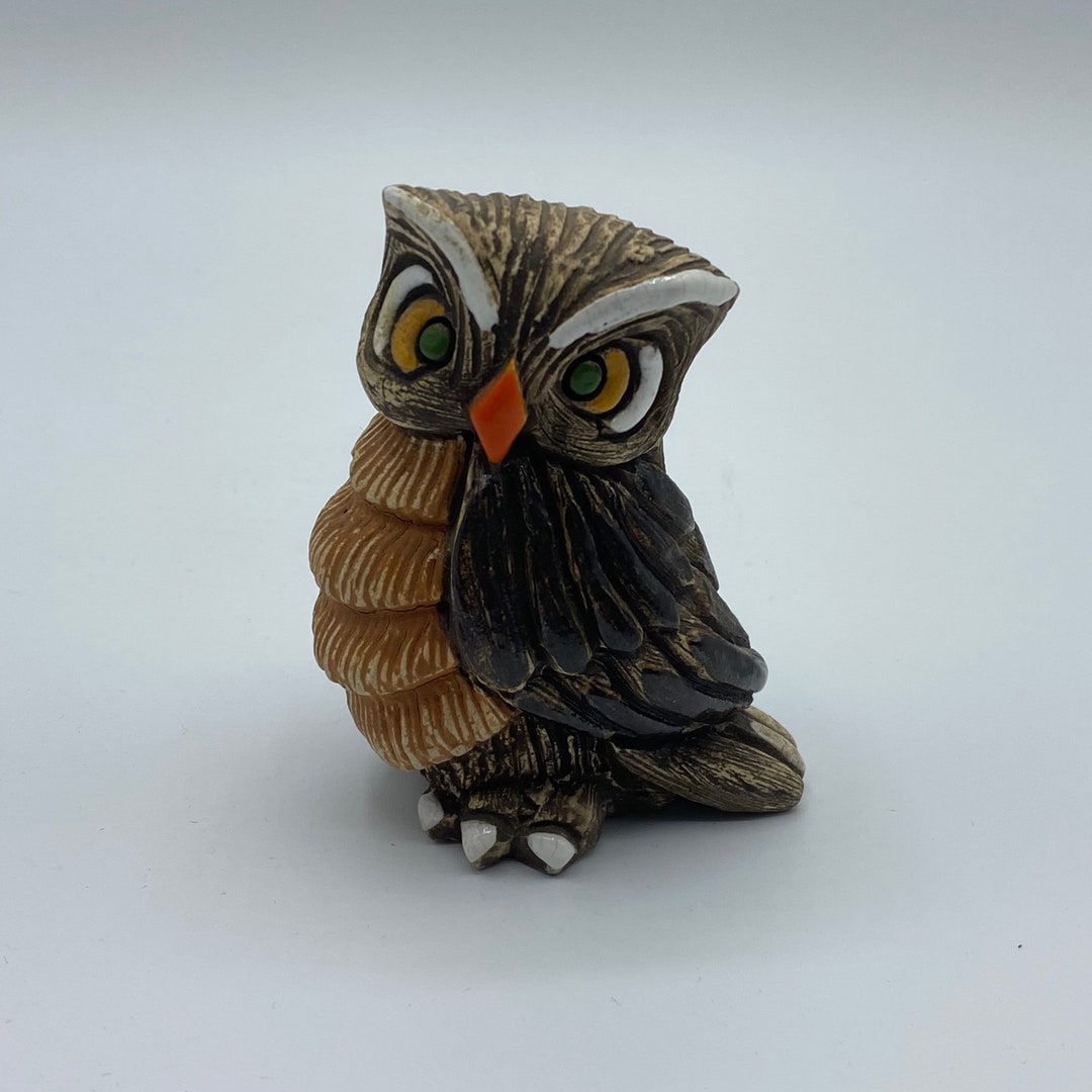 Hand Made Carved Owl Figurine From Uruguay, Horizonte Company Figurine ...