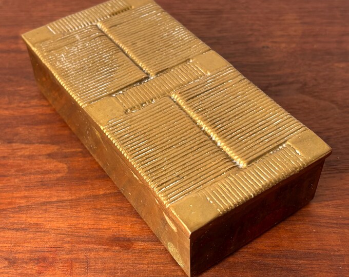 Vintage MCM Heavy Brass Rectangular Storage Trinket Box 6” - Etsy