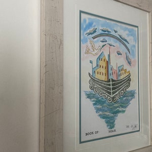 RARE Book of Noah Leon Azoulay Framed Art Hebrew Signed Numbered ...