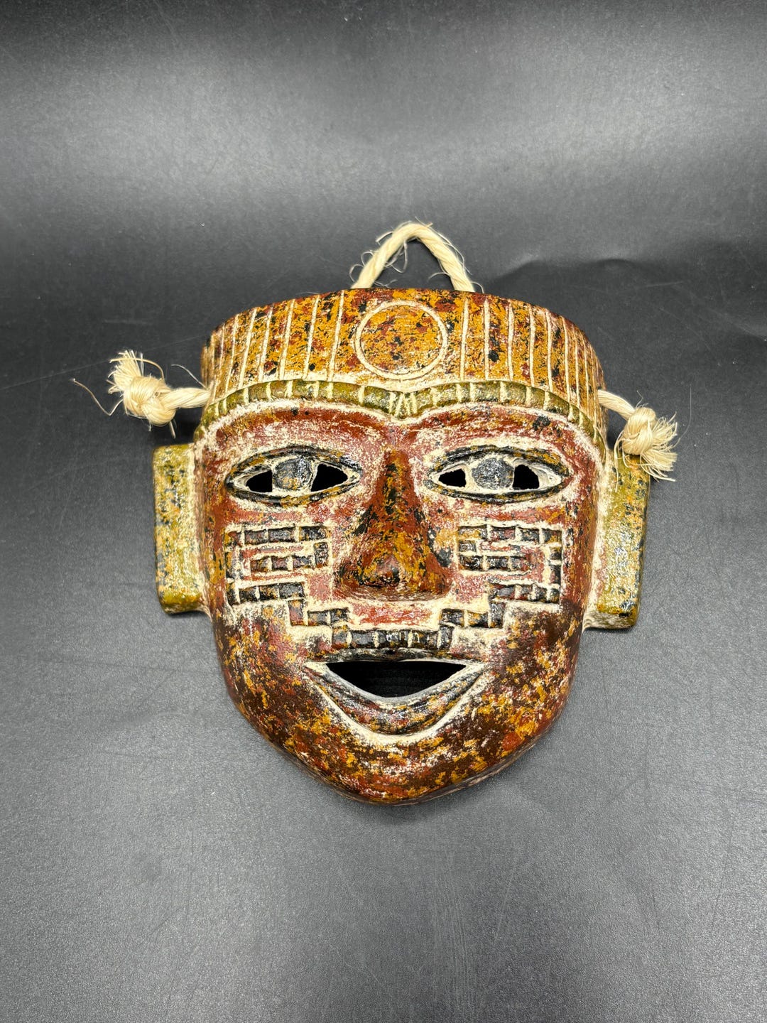 Aztec Mayan Warrior Clay Wall Hanging Mask 5” - Etsy