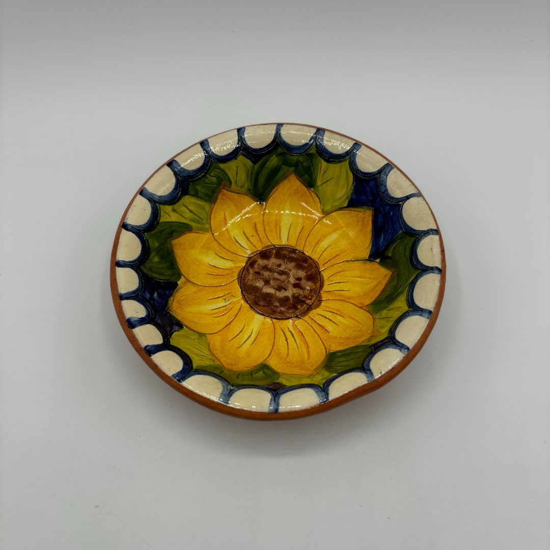 Vintage Sunflower Redware Art Pottery Bowl Made in Portugal Signed ...