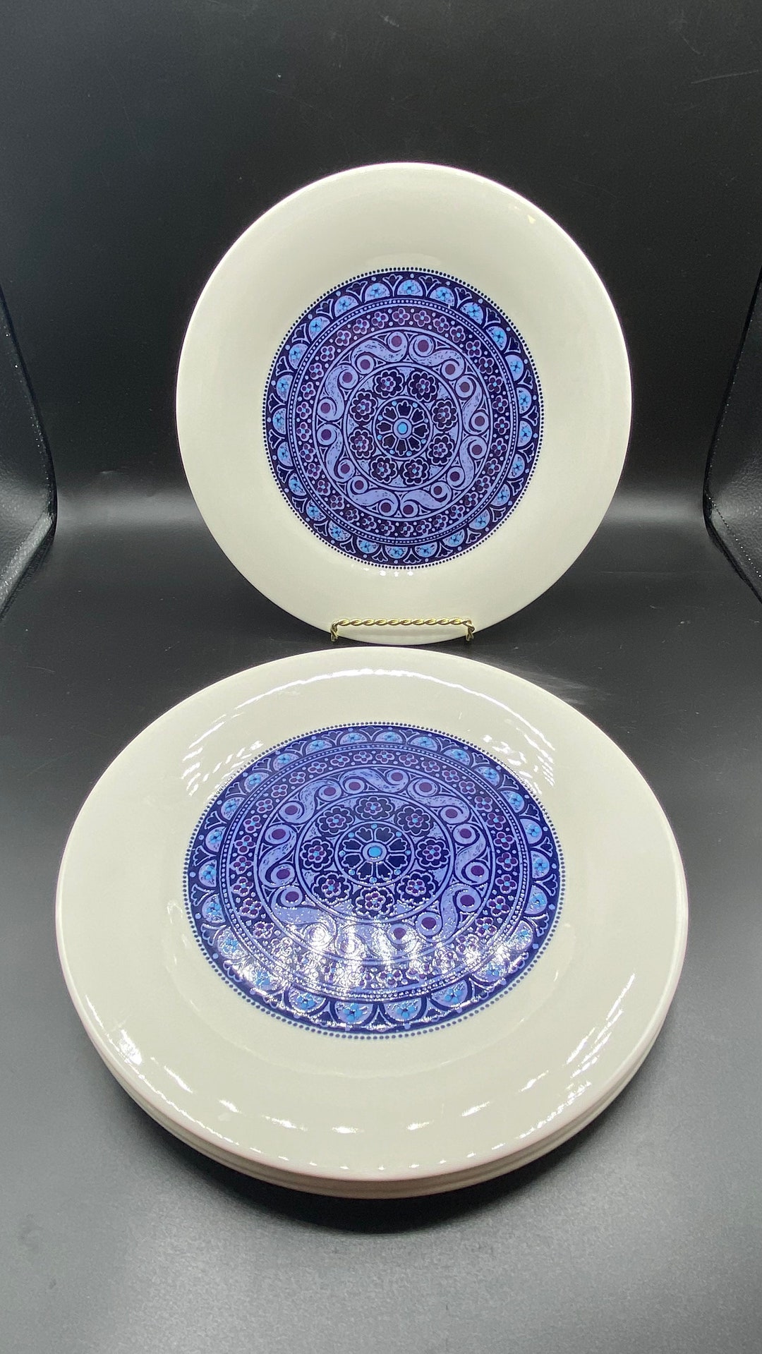 Vintage Royal Doulton Babylon Dinner Plates: Purple Blue Floral ...