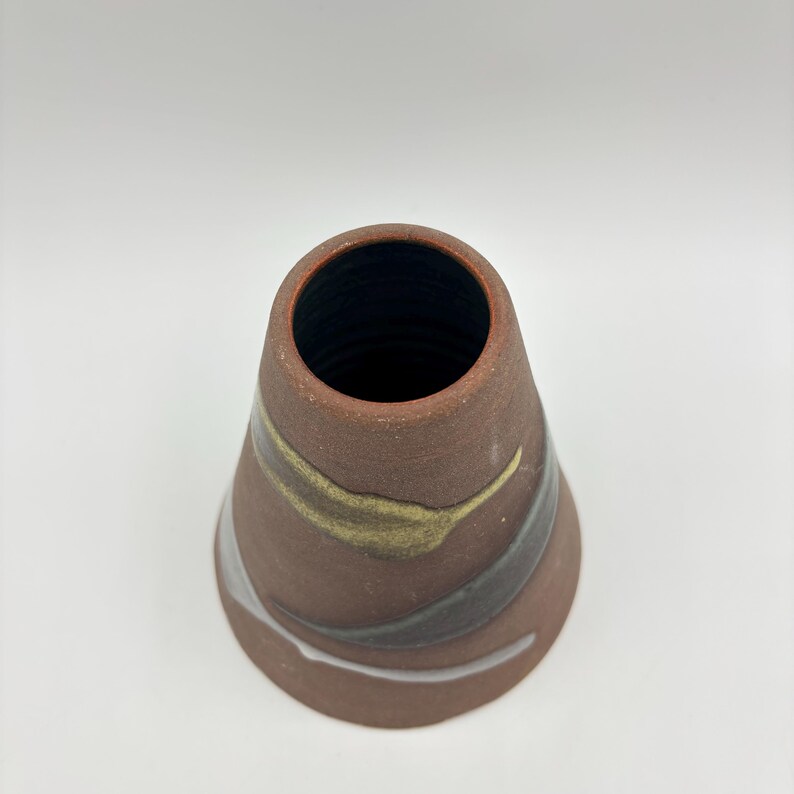 Vintage Studio Stoneware Brush Stroke Pottery, Conical Shape Dominican ...