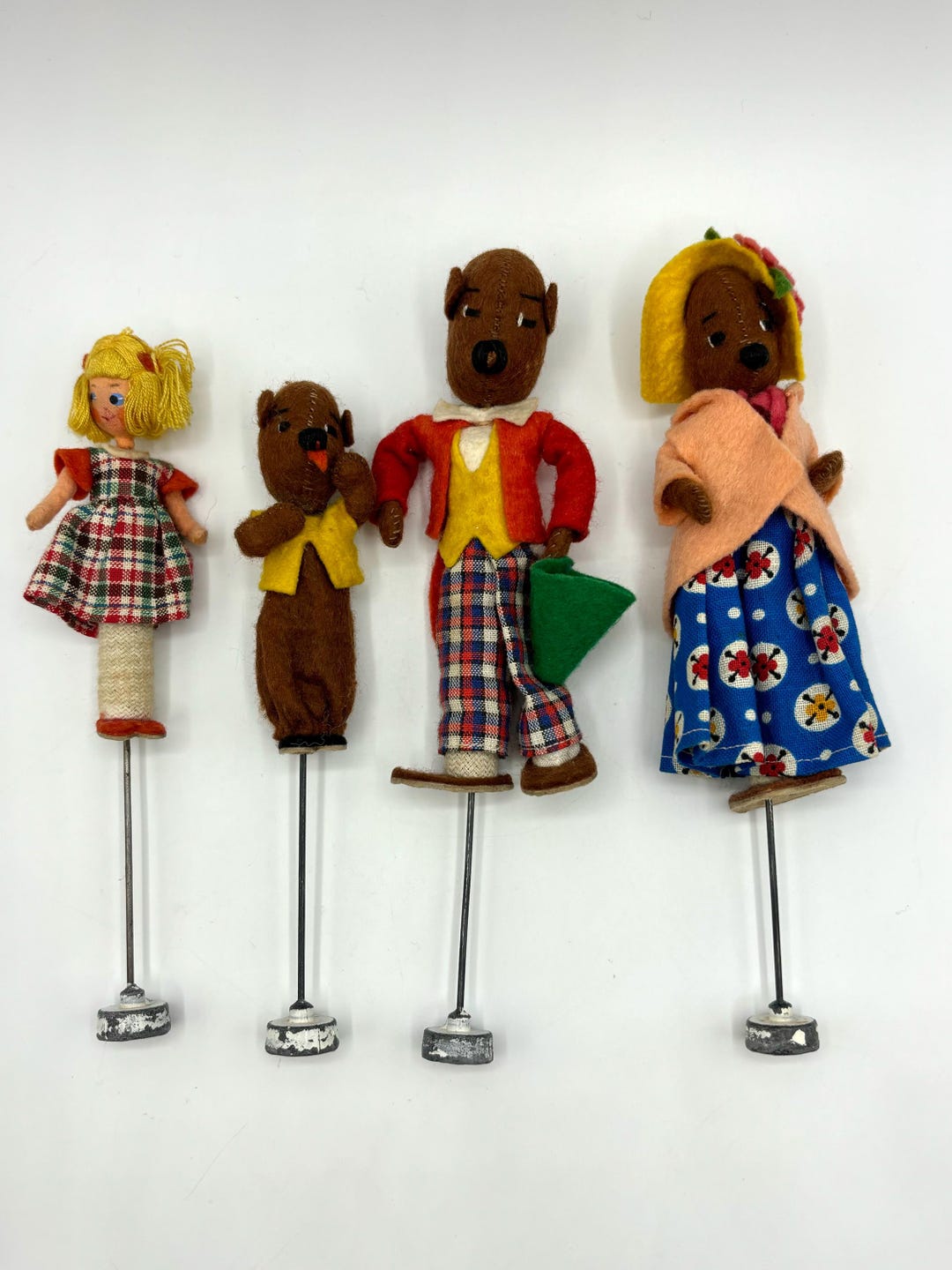 Vintage West Germany Folk Art Baps Felted Goldilocks and the Three ...