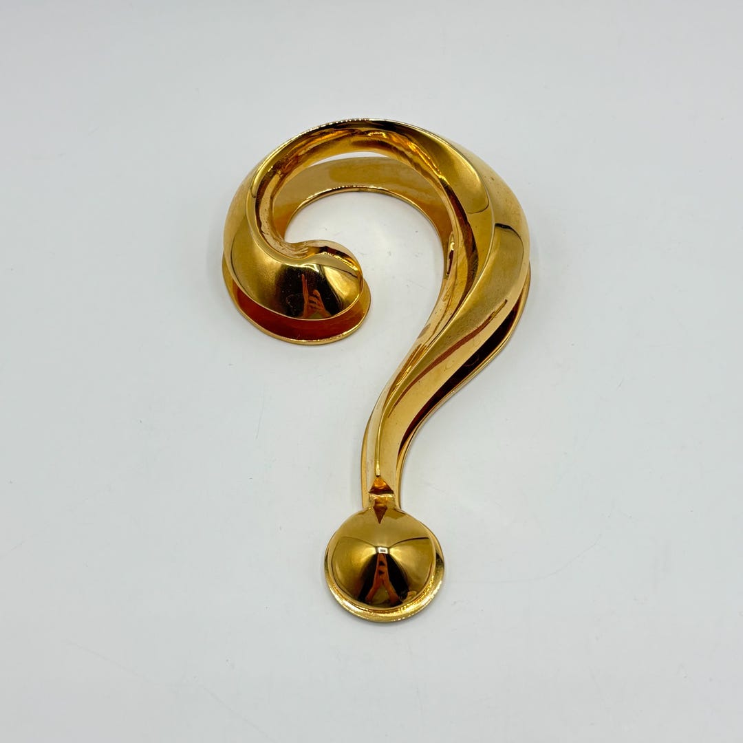 Brass Tone Question Mark Oversized Paper Clip Claw, Brass Desk ...