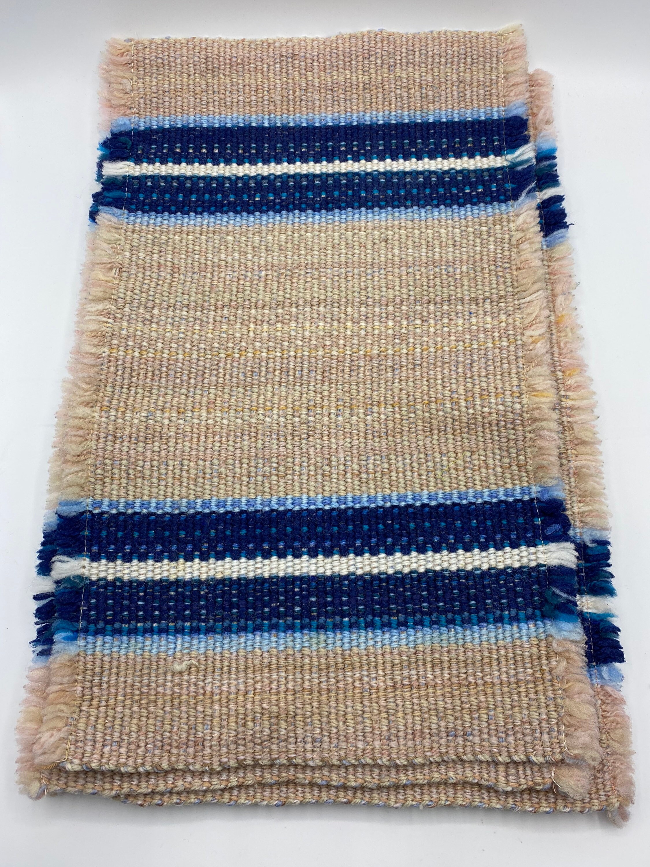 Vintage Boho Style Woven Blue and Light Pink Stripe Place Mats - Etsy