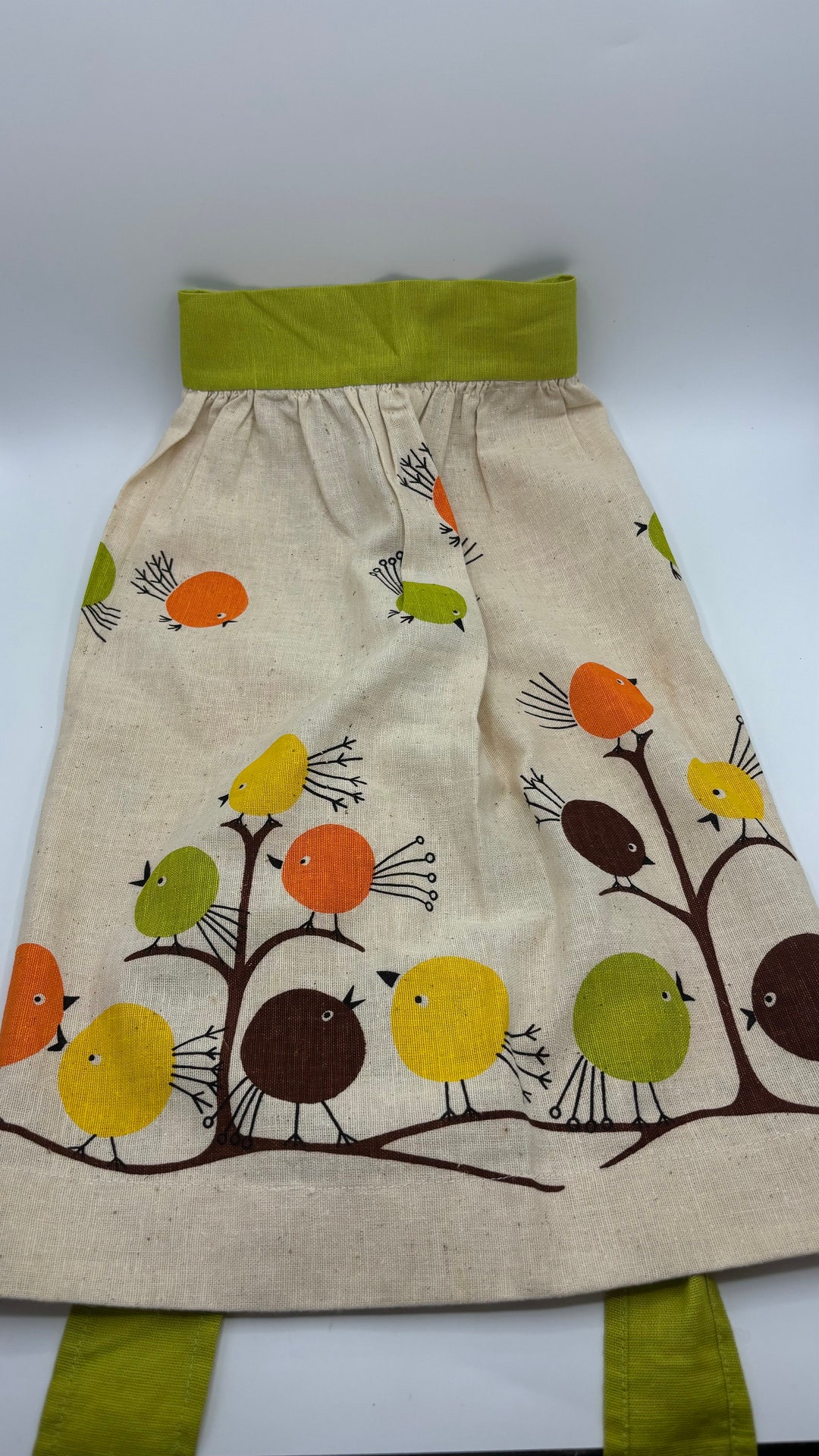 Vintage Midcentury Eames Style Apron: Retro Bird Print Cotton Linen - Etsy