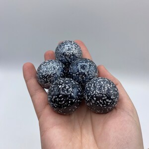 Vintage porcupine Style Mega Marbles Set of 5, Black Marbles With White ...