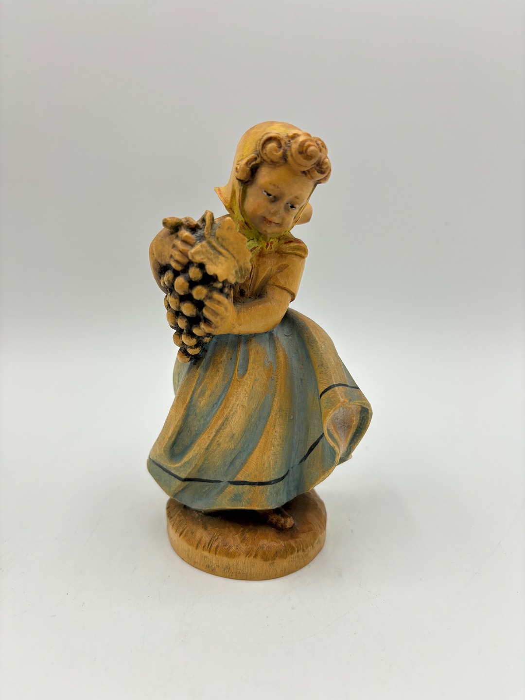 Vintage Handgeschnitzt Oberammergau Wooden Hand-carved German Girl ...