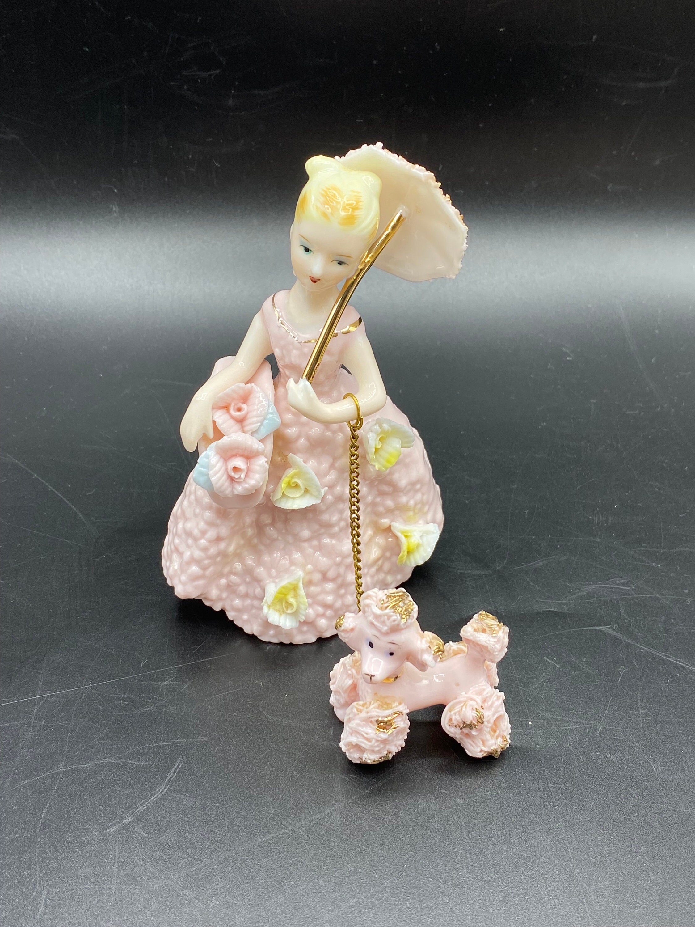 Rare Vintage Victorian Lady With Parasol With Pink Spaghetti - Etsy