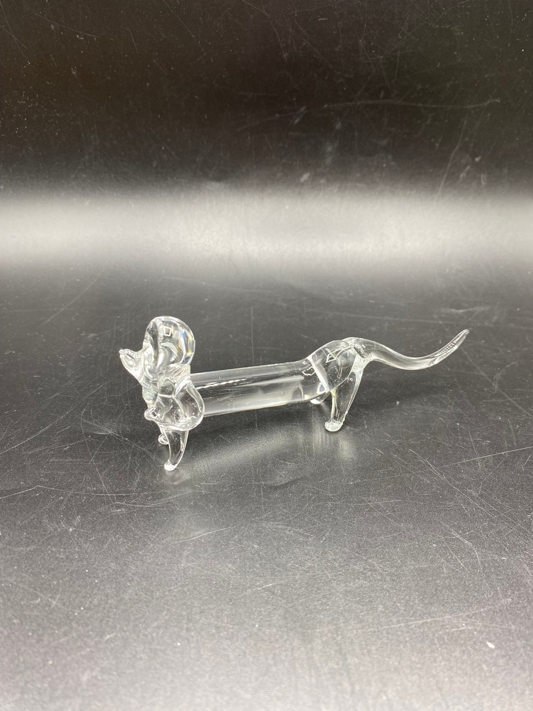 Vintage Clear Blown Glass Weiner Dog, Dashund Dog Figurine, Art Glass ...