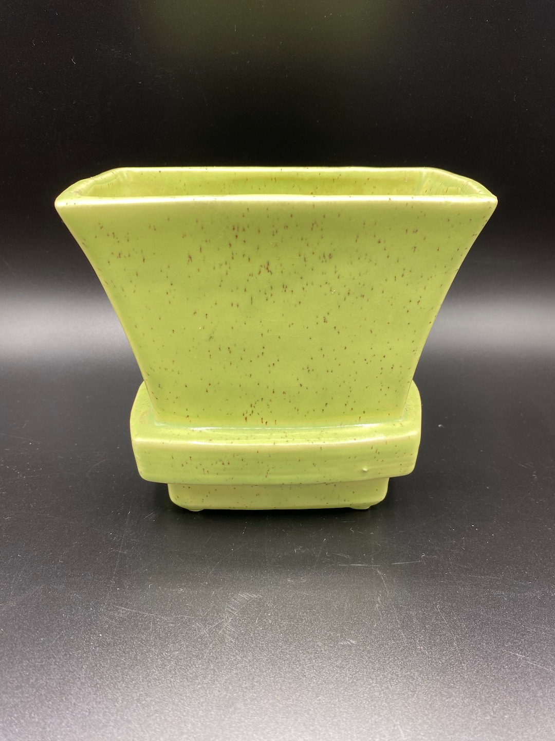 MCM Mccoy Pottery Green Vase With Speckles Vintage Green - Etsy