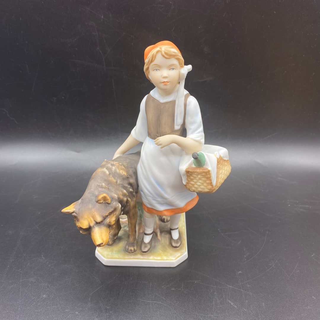 Vintage AK Kaiser Porcelain “little Red Riding Hood” Figurine Signed by ...