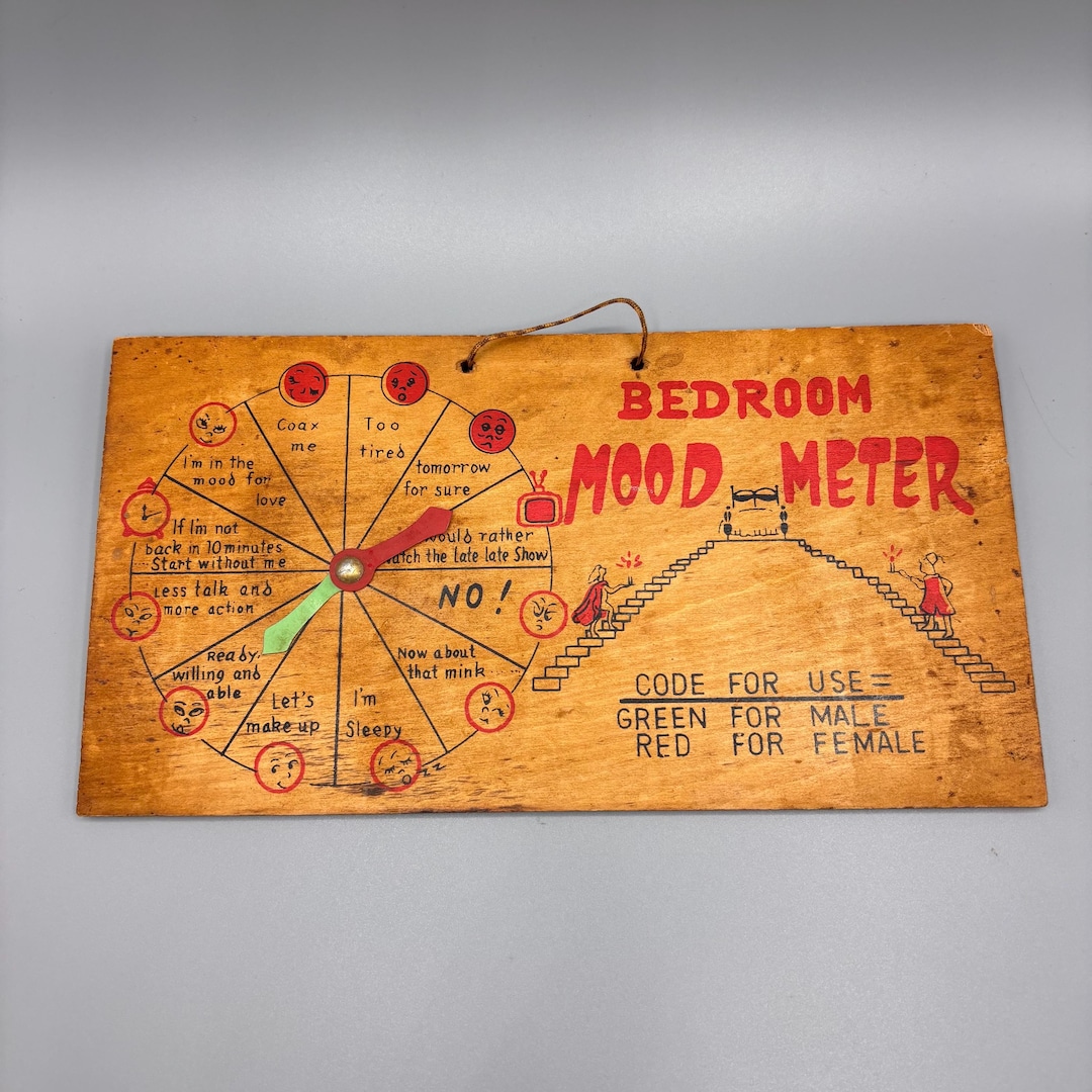 Vintage Wooden Bedroom Mood Meter Sign: Novelty Humor Decor - Etsy