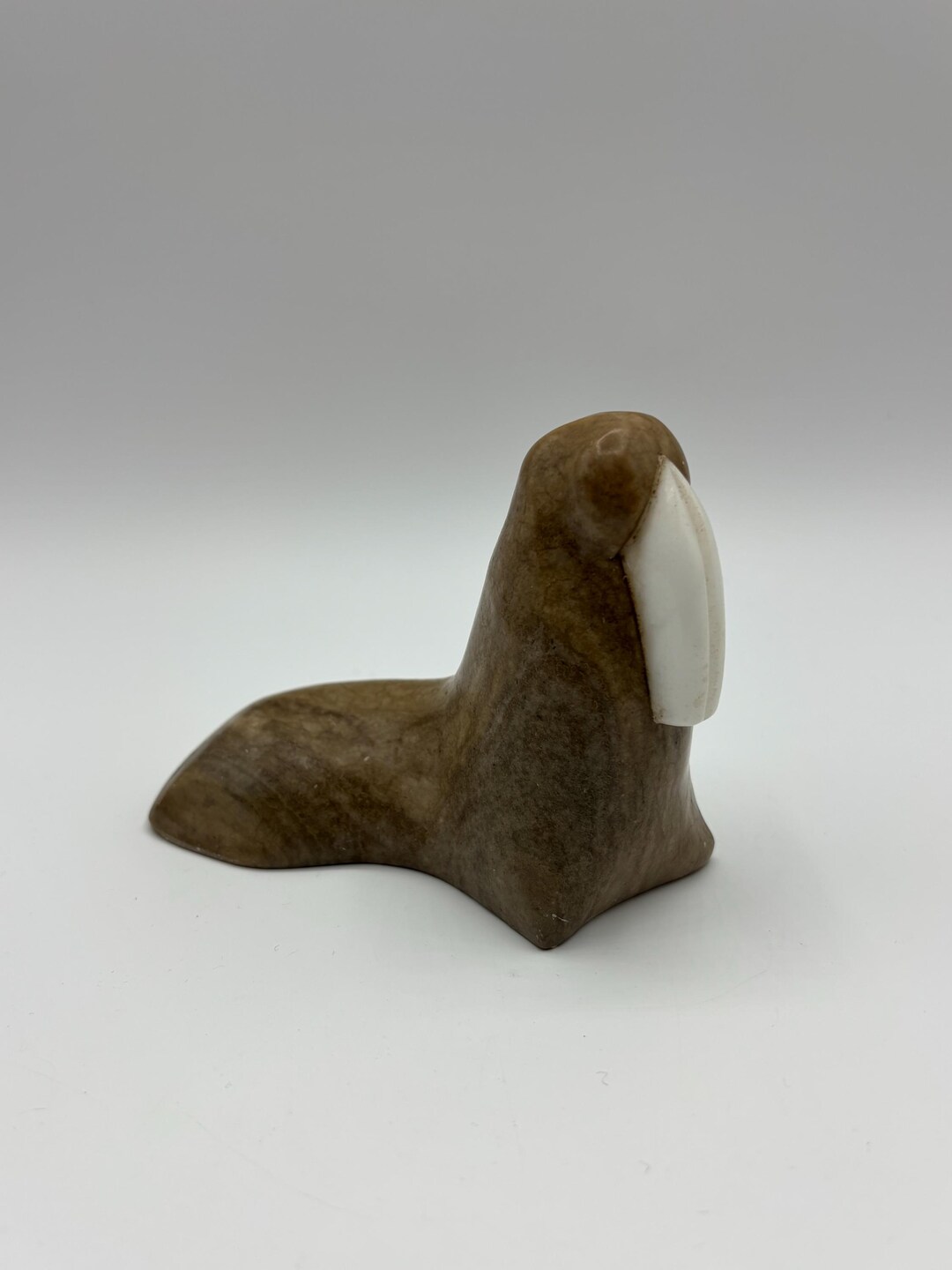 USSR Russian Soapstone Carved Walrus Figurine, Sea Life Stone Sculpture ...