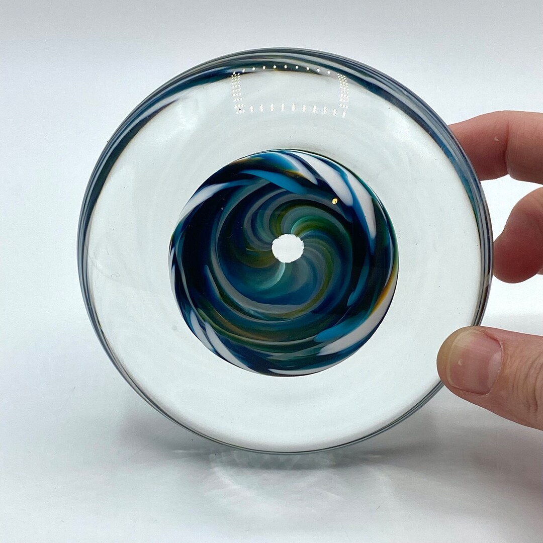 Vintage John Ditchfield Glasform Paperweight Disk Shape Cobalt Blue ...