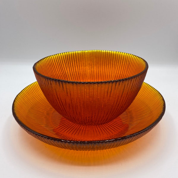 Ribbed Glass Bowl - Etsy