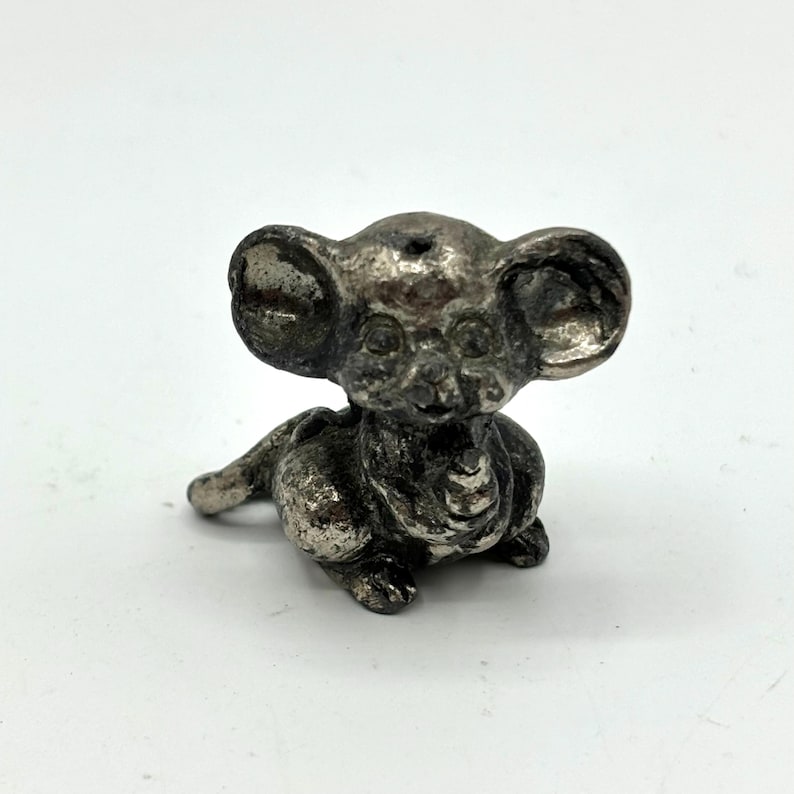 Vintage Pewter Miniature Animals Figurine Loy, Pewter Hound Dog, Kitten ...