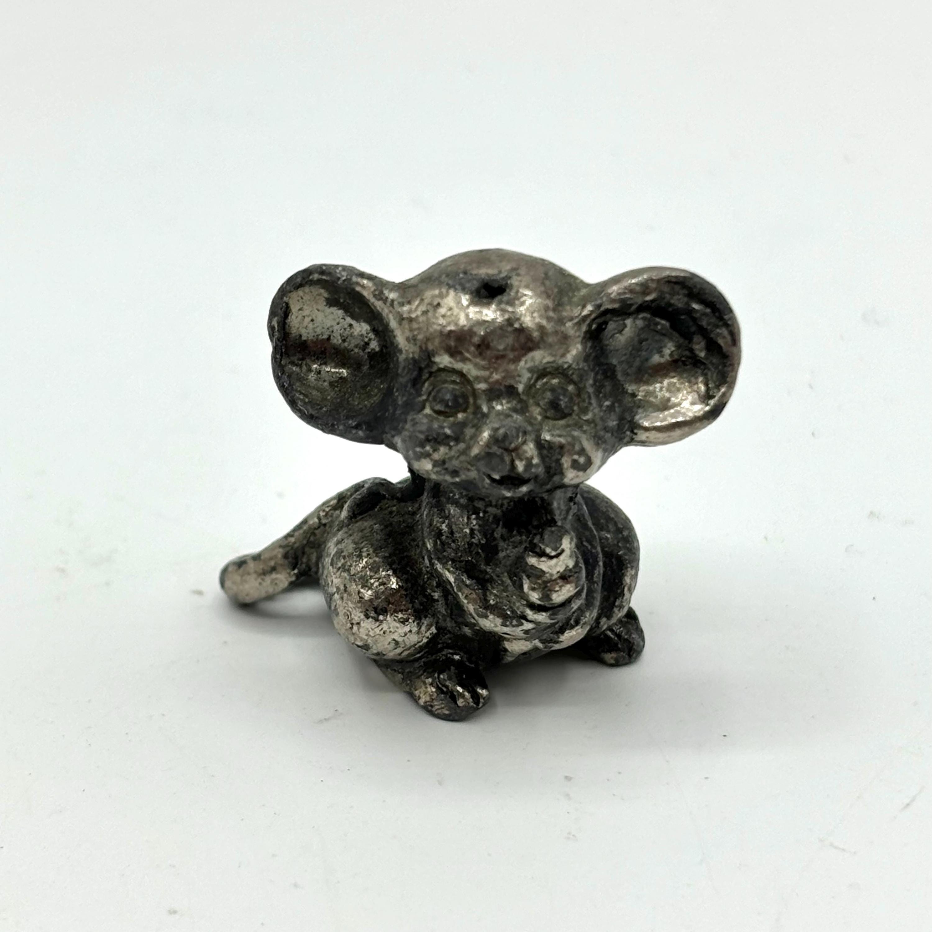 Vintage Pewter Miniature Animals Figurine Loy, Pewter Hound Dog, Kitten ...