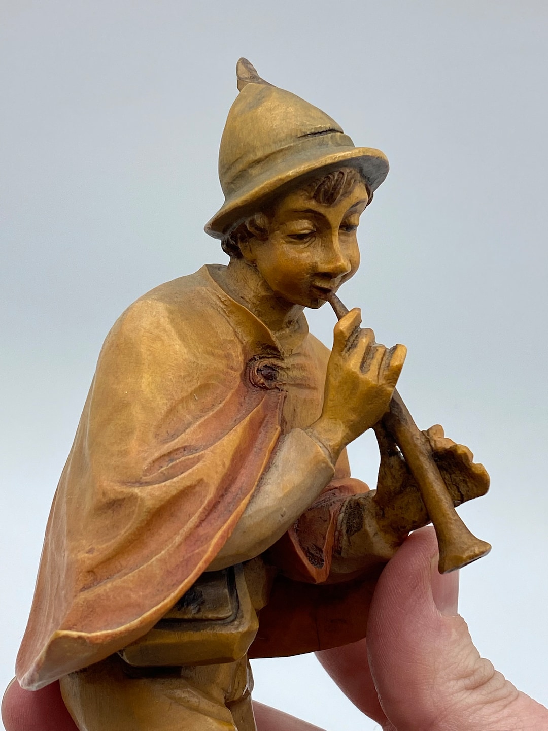 Vintage Anri Italy Hand Carved Wood Pied Piper of Hamelin Figurine ...
