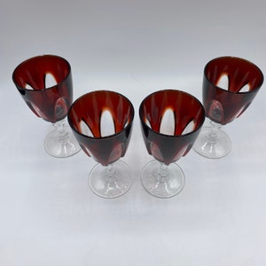 Luminarc Arcoroc Cristal D'arques Durand France Ruby Red Gothic Wine ...