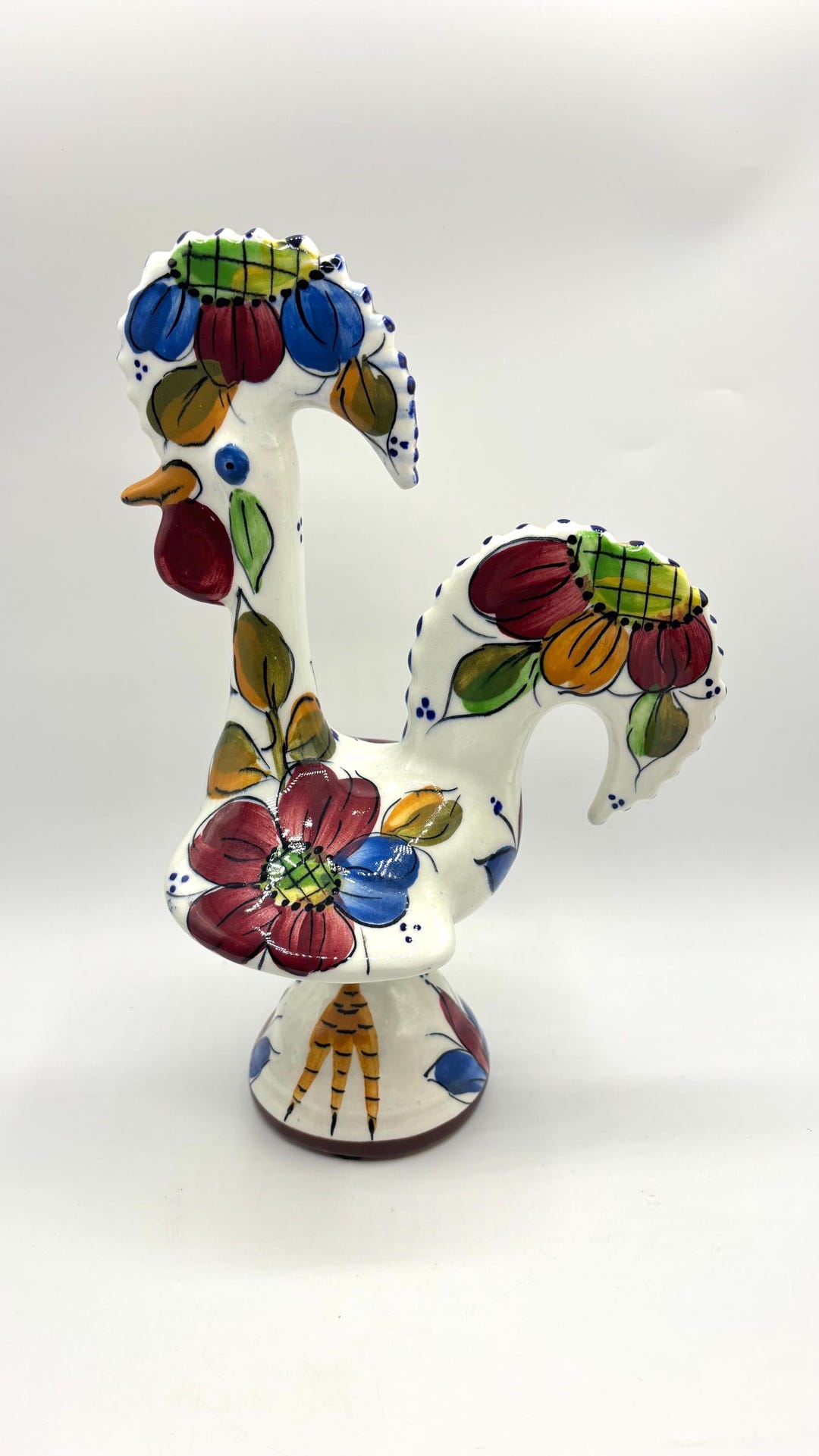 Large Portuguese Good Luck Rooster Traditional Hand Painted Ceramic ...
