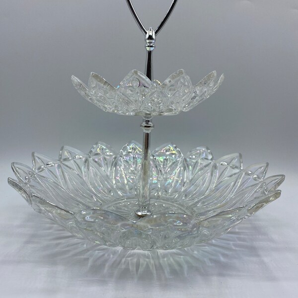 Vintage Glass Tier Tray - Etsy