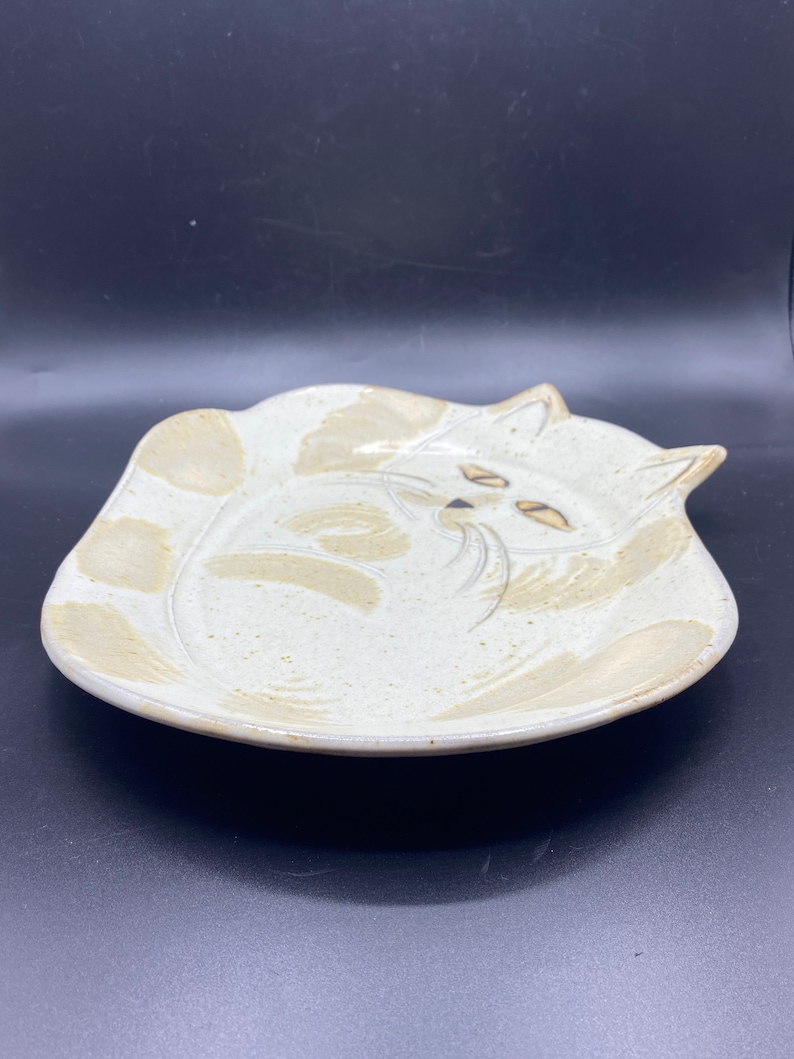 Vintage Figural Studio Pottery Cat Platter Serving Plate, Artist Signed ...