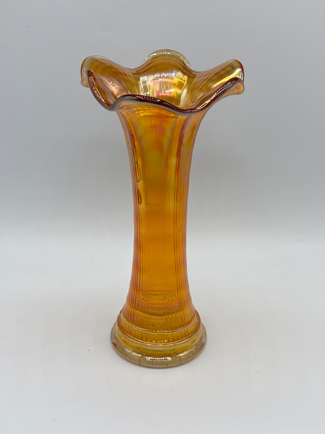 Vintage Imperial Carnival Glass Vase With Asymmetrical Ripple in ...