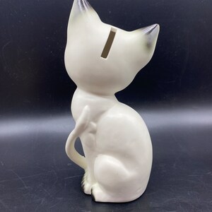 Vintage RARE Kitschy Cute White Siamese Cat With Yellow Rhinestone Eyes ...
