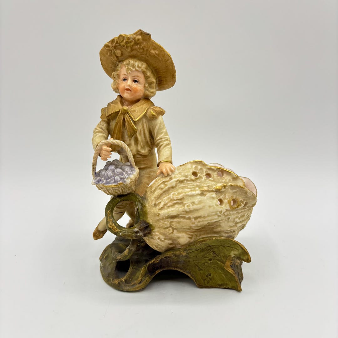 Vintage 1900’s EW Turn Wien Depose Figurine With Oversized Walnut Made ...