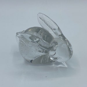 Vintage Art Glass Clear Bullicante Bunny Figurine, Art Glass Animals ...