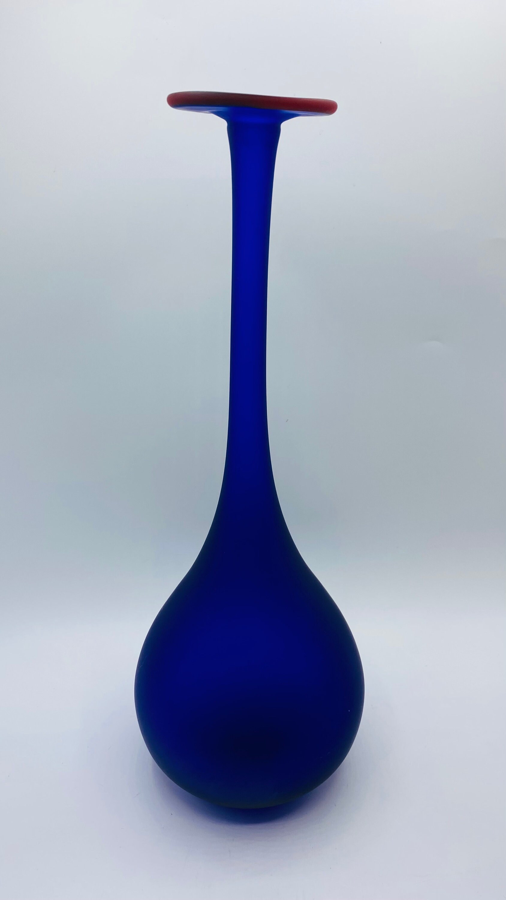 Vintage 1970s Blue Satin Carlo Moretti Style Italian Glass - Etsy