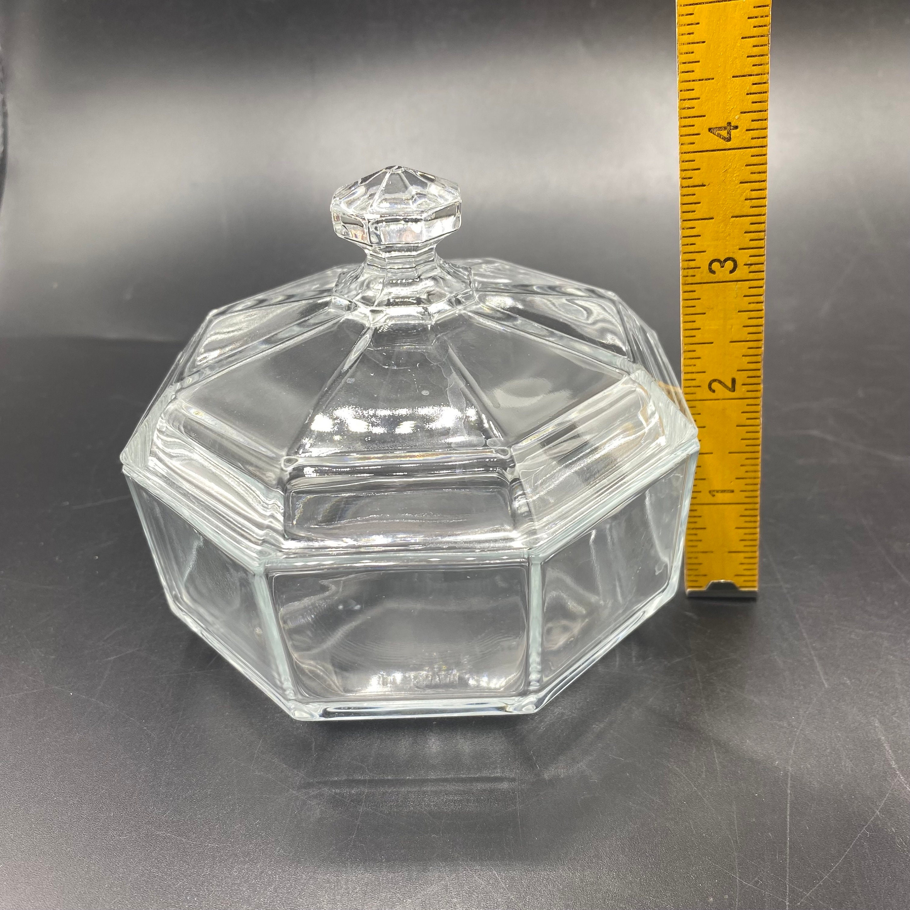 Vintage Octagon Shape Arcoroc France Clear Glass Covered Candy Dish - Etsy