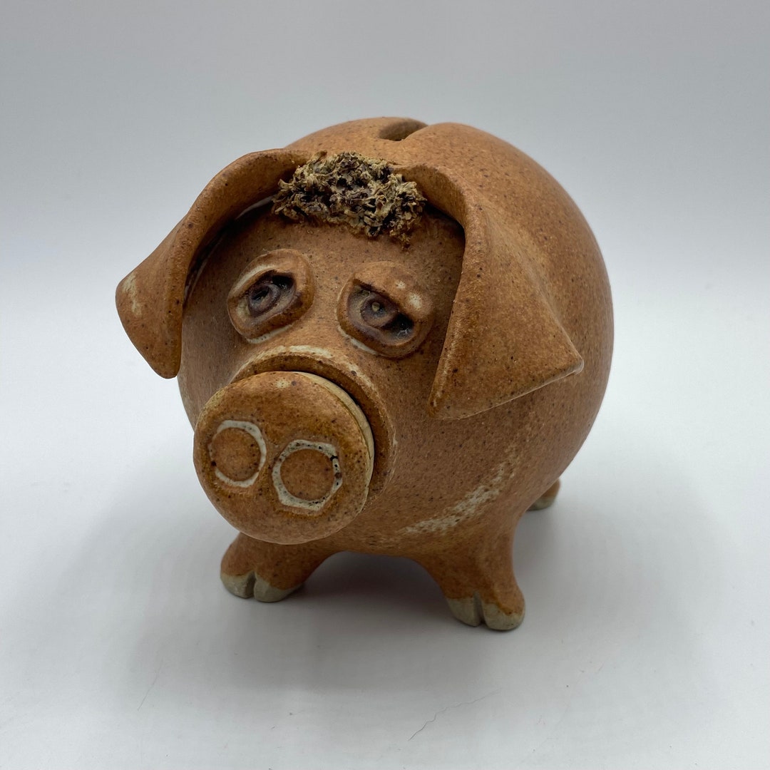 Vintage Art Pottery Piggy Bank: Handmade Stoneware Coin Bank (AS IS) - Etsy