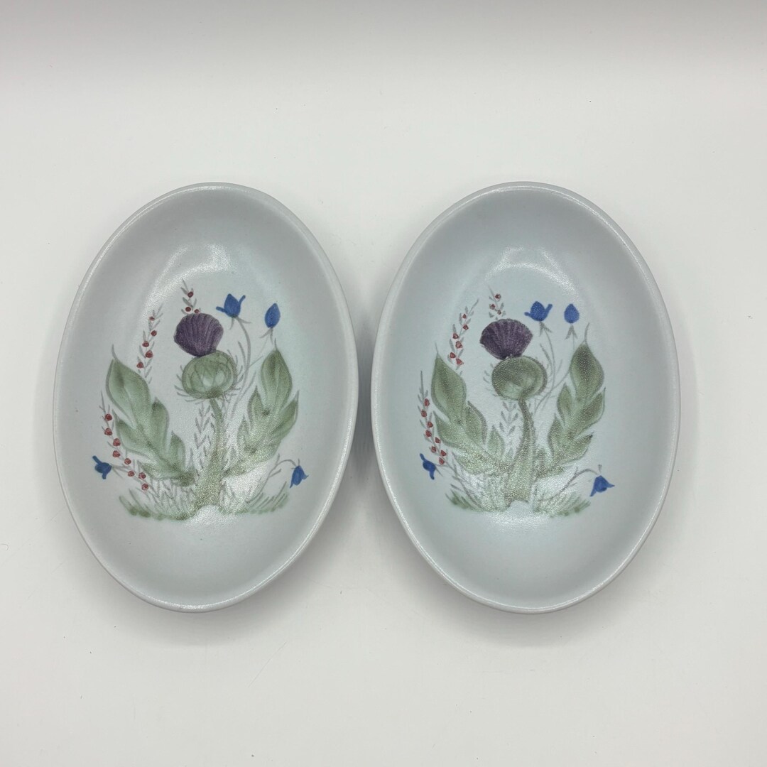 Vintage Buchan Portobello Thistle Small Oval Stoneware Dish, Scottish ...