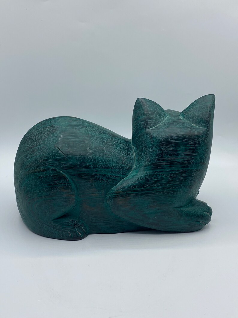 Vintage Cat Primative Folk Art Style Carved Solid Wood Carving - Etsy