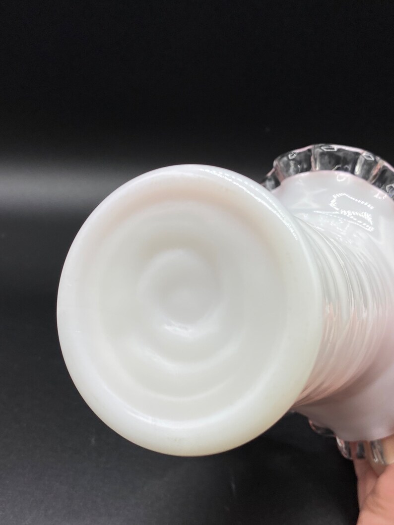 Jarrón vintage Fenton Silver Crest de 1950 en rosa y blanco - Etsy España