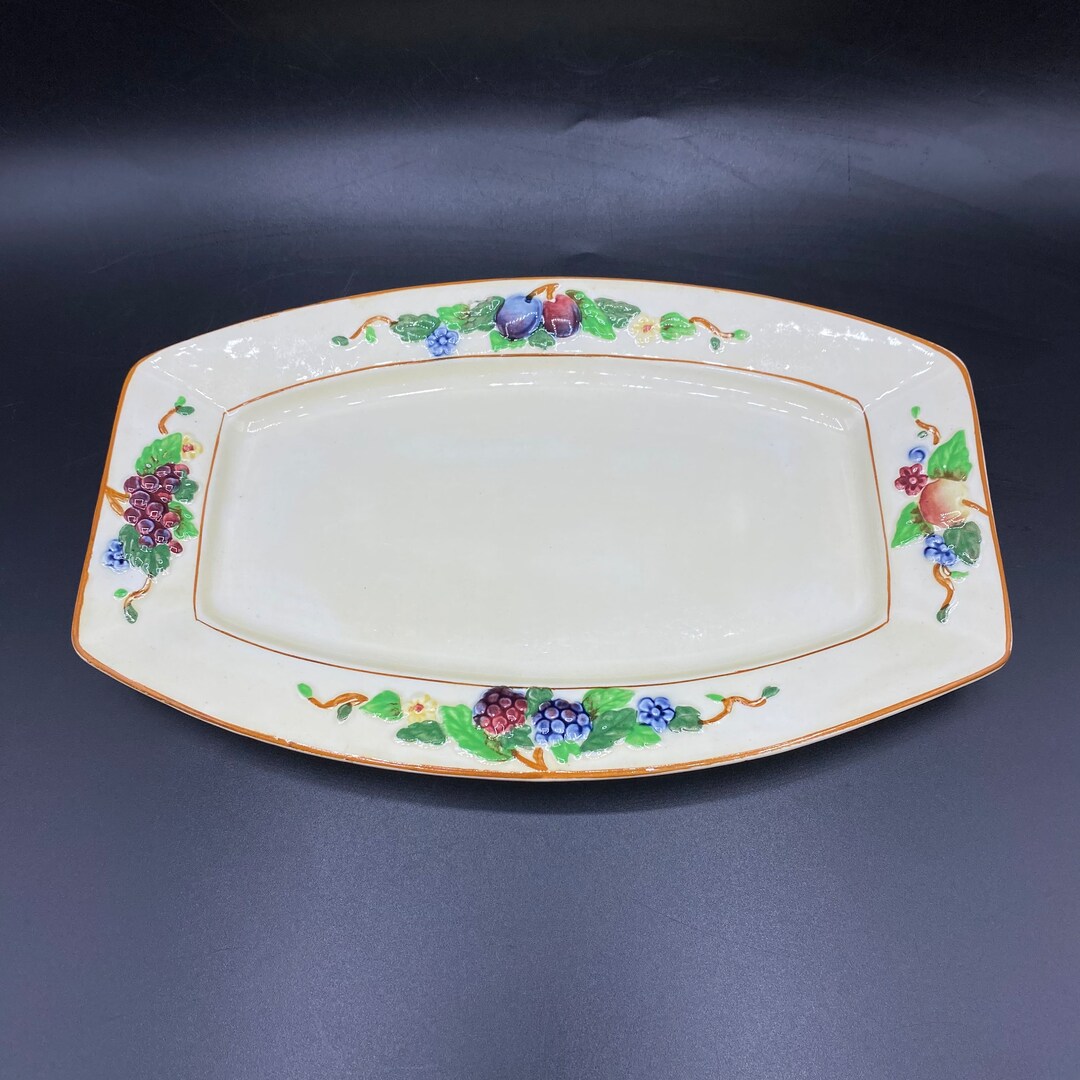 Antique Crown Devon 'fielding's' Fruit & Flower Relief Pattern Small ...