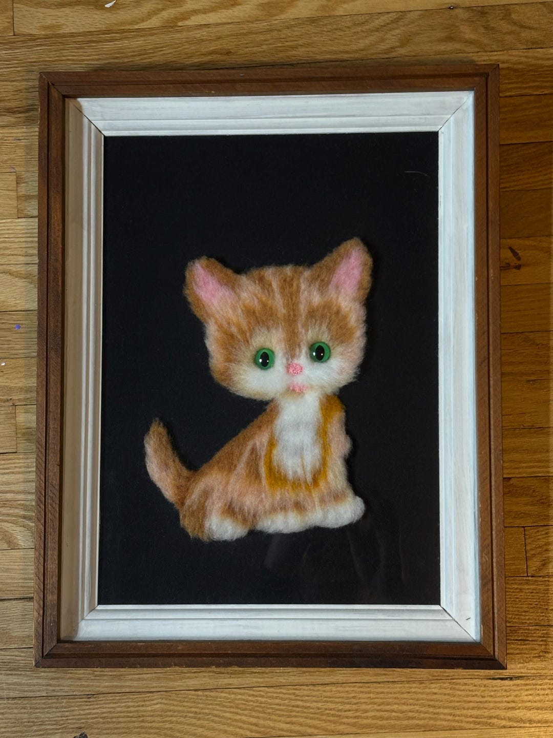 Vintage Japanese Bunka Embroidery Cat Artwork: Fuzzy Kitten Needlework ...