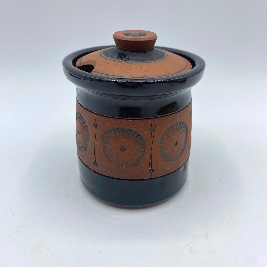 Vintage 1970s Gordon Fox Kentmere Pottery Condiment Honey Jar With Lid ...