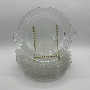 Mikasa Flounder Fish Clear Glass Plates - Coastal Set of 8 (8.5") - Etsy