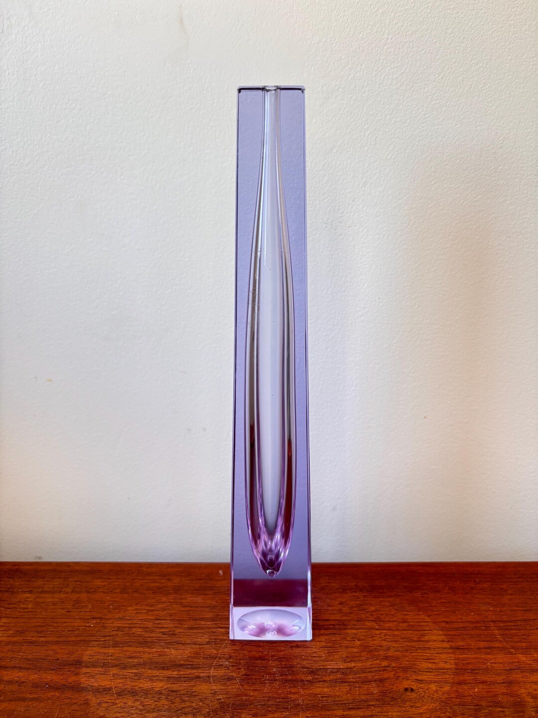 Vintage Purple Faceted Czech Art Glass Vase ZBS Bretislav Novak 10.25 ...