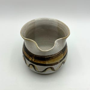 Vintage MCM Studio Pottery Pitcher: 1970s Brown Squiggle Design, Signed ...