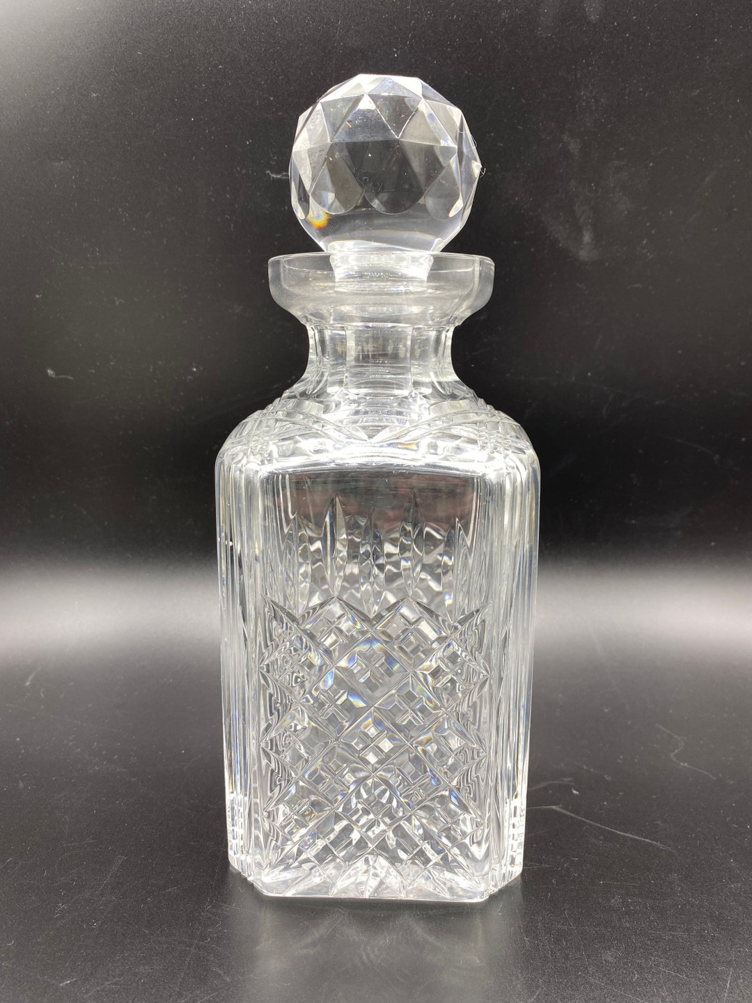 Vintage Beautiful Stuart Crystal England Square Shape Whiskey Decanter ...