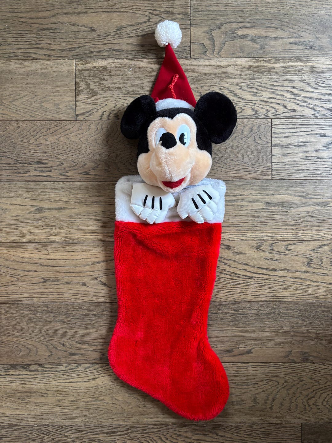 Vintage Disney Mickey Mouse 3D Plush Christmas Stocking Red & White 20 ...