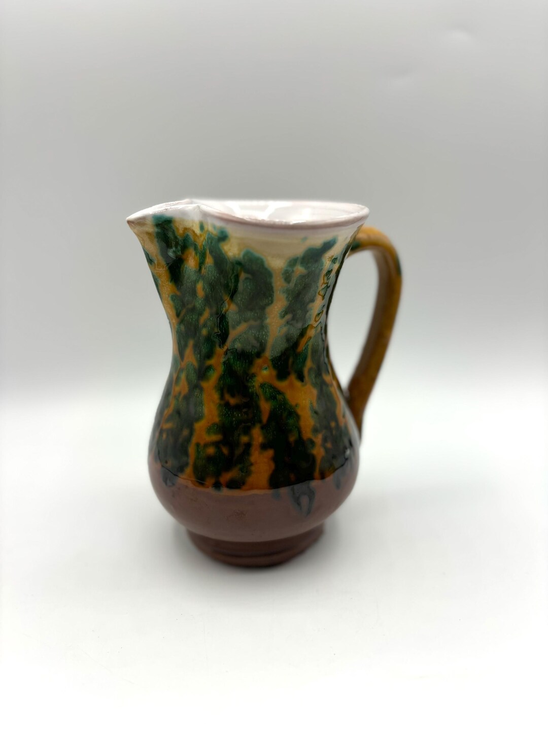Vintage Italian Majolica Glaze Pottery Pitcher With Pinch Spout 6” - Etsy